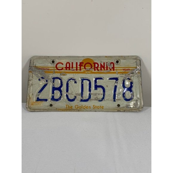 Other | Vintage 198s California The Golden State Ca Sun License Plate ...